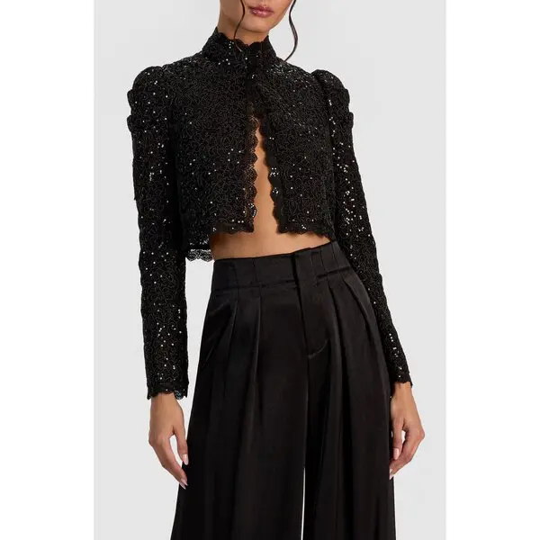 Alice + Olivia Thomasina Embellished Lace Jacket