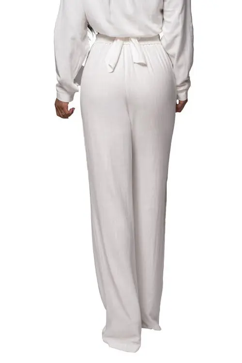 JLUXLABEL Thea Linen Pants - Ivory