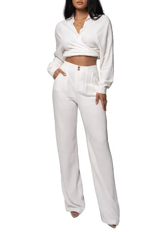 JLUXLABEL Thea Linen Pants - Ivory
