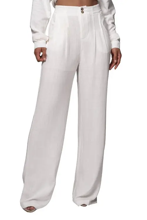 JLUXLABEL Thea Linen Pants - Ivory