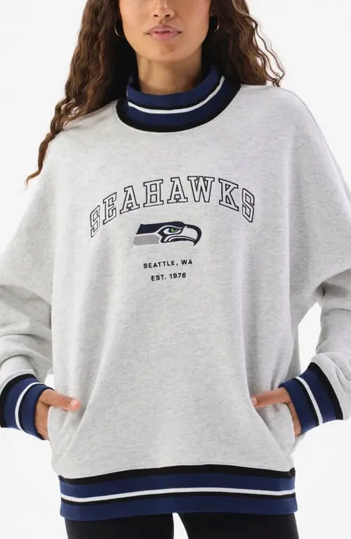 OFF SEASON Philadelphia Eagles Mock Neck Graphic Sweatshirt - Heather Grey/seahawks