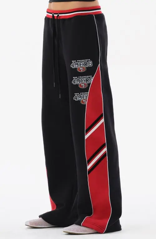 OFF SEASON Colorblocked Fleece Straight Leg Pants - Black/49ers