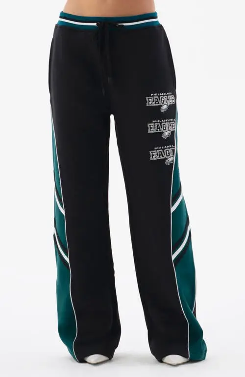 OFF SEASON Colorblocked Fleece Straight Leg Pants - Black/eagles