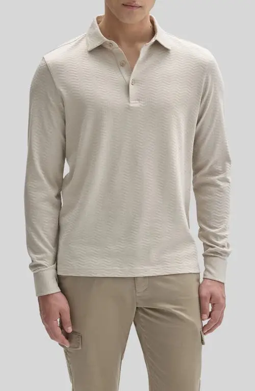 Robert Barakett Hernando Long Sleeve Cotton Polo - Moonstone