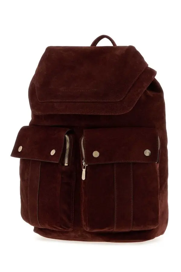Brunello Cucinelli Brick Suede Backpack - Red