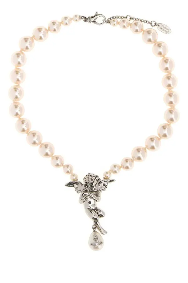 VIVIENNE WESTWOOD Ivory Pearls Putti Large Necklace - White