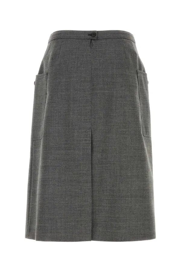 Prada Grey Wool Skirt