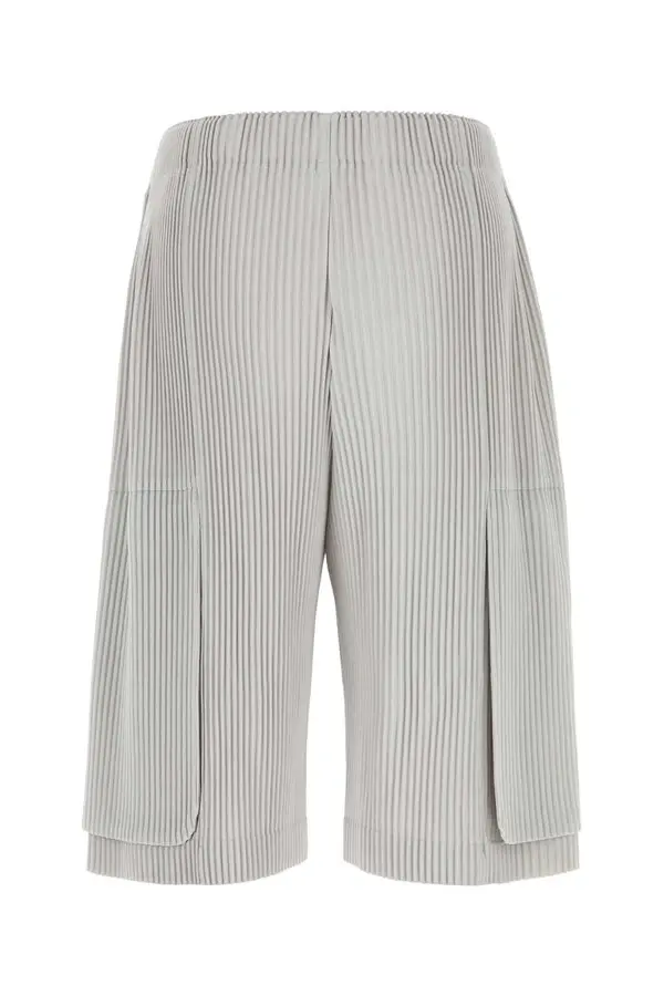 Issey Miyake Light Grey Polyester Bermuda Shorts