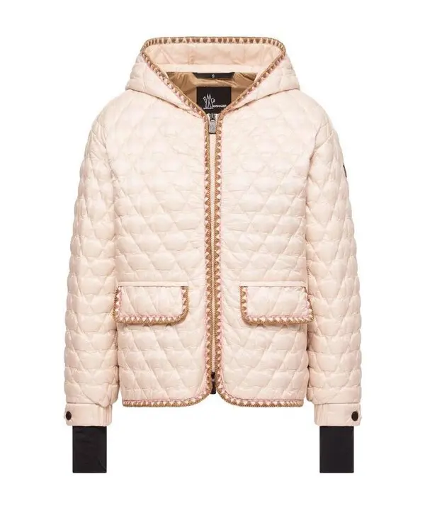 Moncler Valfassa Mountain Quilted Hooded Short Down Jacket - Light Pink