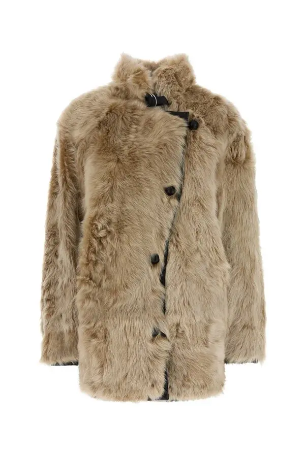 Isabel Marant Étoile Beige Rema Fur Coat - Brown