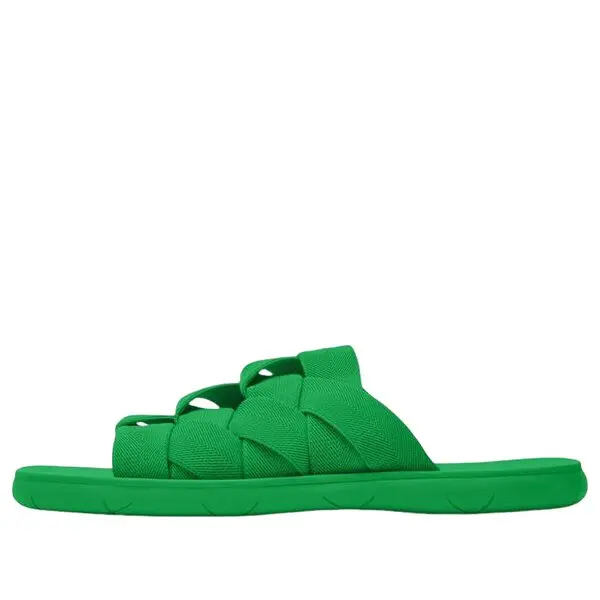Bottega Veneta Intrecciato Elastic Slides - Kelly Green