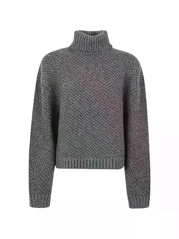 Gabriela Hearst Courtney Herringbone-knit Roll-neck Sweater - Grey
