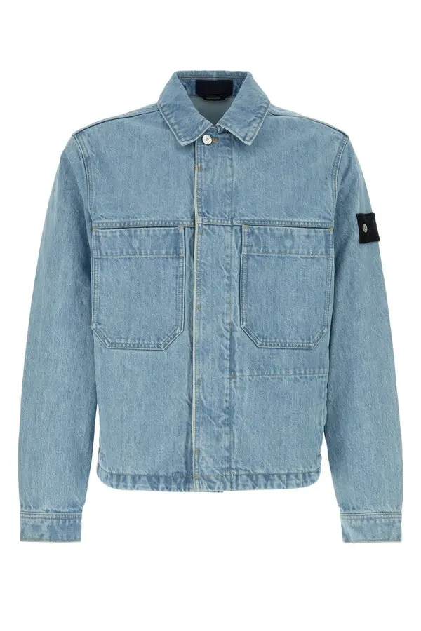 Stone Island Biker Jacket Blue Light Wash