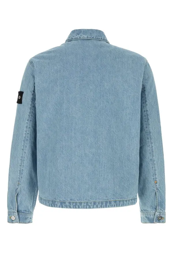 Stone Island Biker Jacket Blue Light Wash