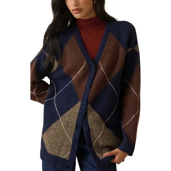 NOBODY'S CHILD Argyle Cardigan