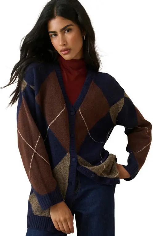 NOBODY'S CHILD Argyle Cardigan