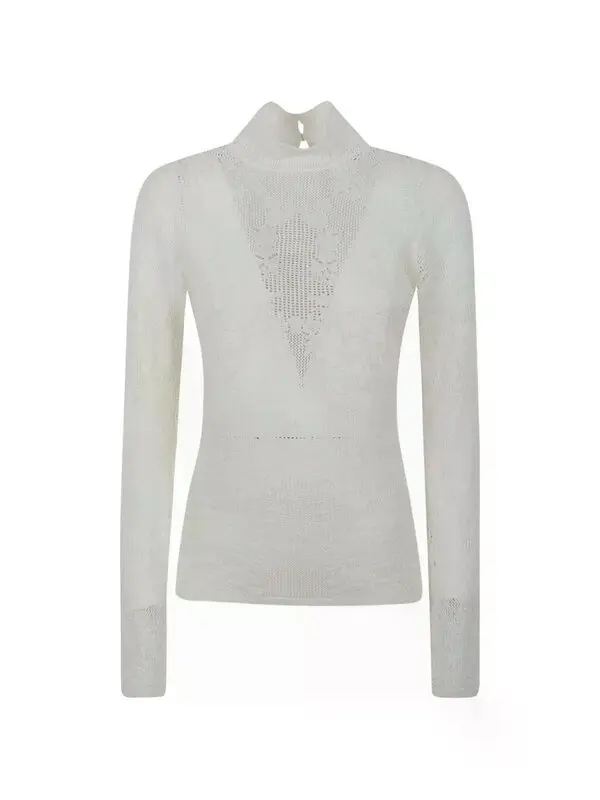 Gabriela Hearst Waite Lace-knit High-neck Long-sleeved Blouse
