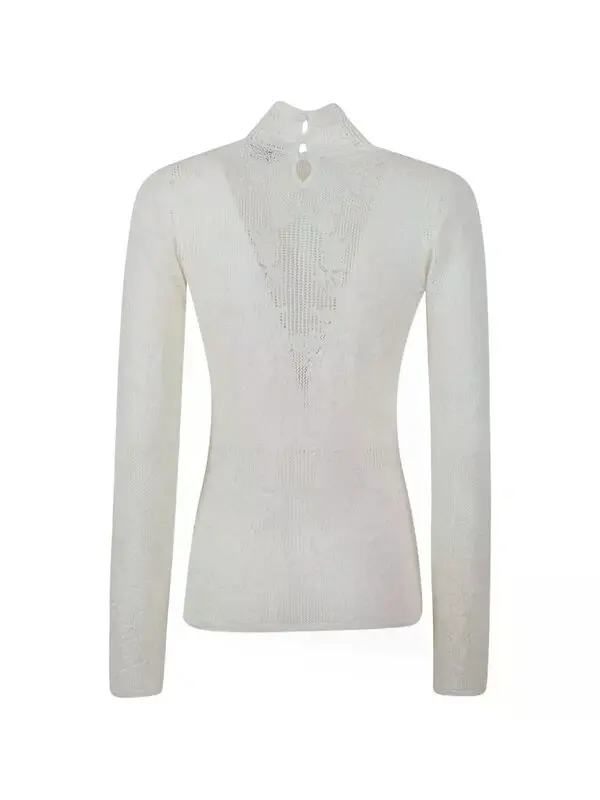 Gabriela Hearst Waite Lace-knit High-neck Long-sleeved Blouse