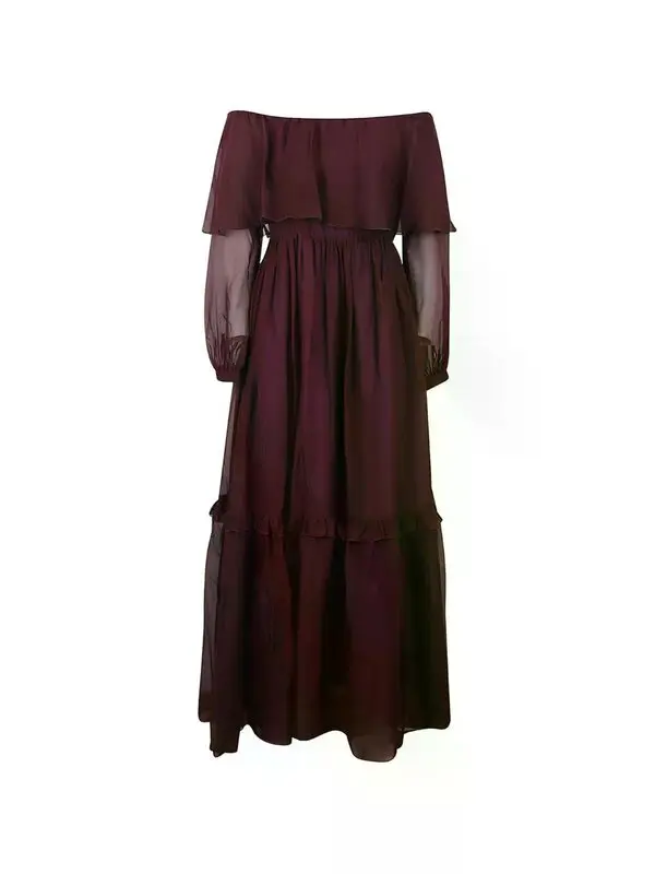 Raquel Diniz Off-shoulder Ruffled A-line Maxi Dress - Red