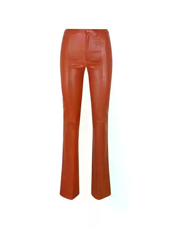 Stouls The Icham Leather Flared Trousers - Red