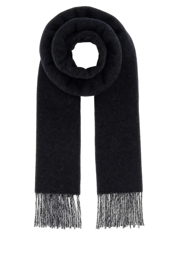 Fendi Navy Cashmere Scarf - Blue
