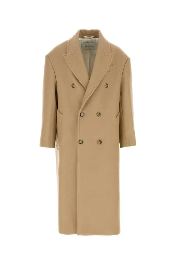 AMI Paris Beige Wool Coat - Brown