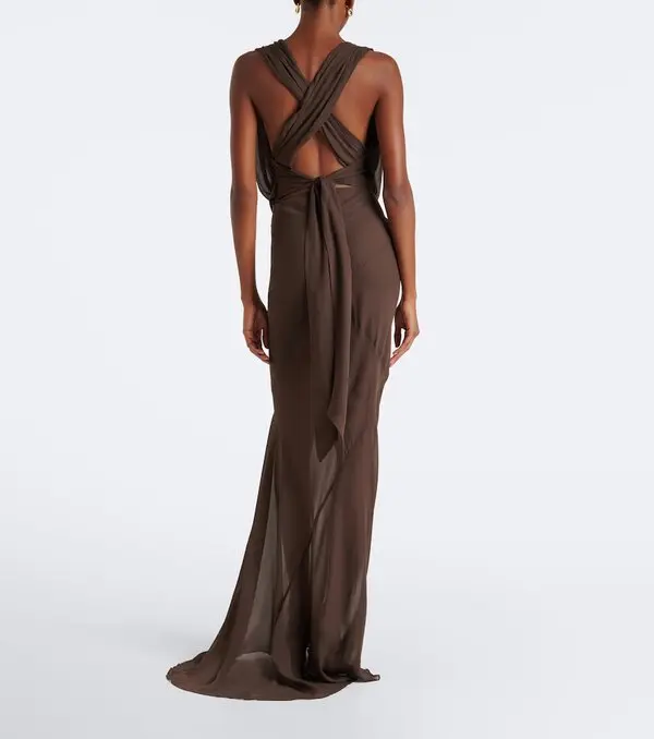 DE LA VALI Oryx Georgette Maxi Skirt