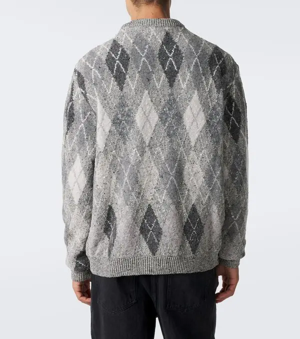 ERL Argyle Cotton And Wool-blend Sweater