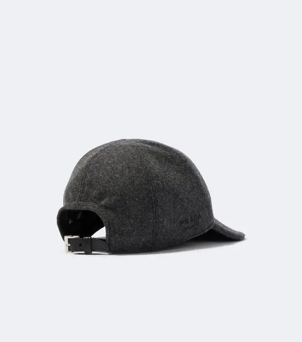 Prada Wool And Cashmere Baseball Cap - Grey