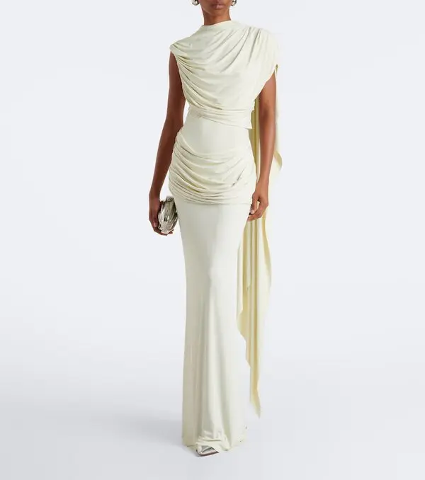 DE LA VALI Draped Jersey Gown