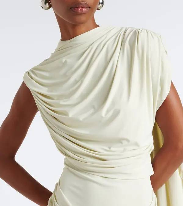 DE LA VALI Draped Jersey Gown
