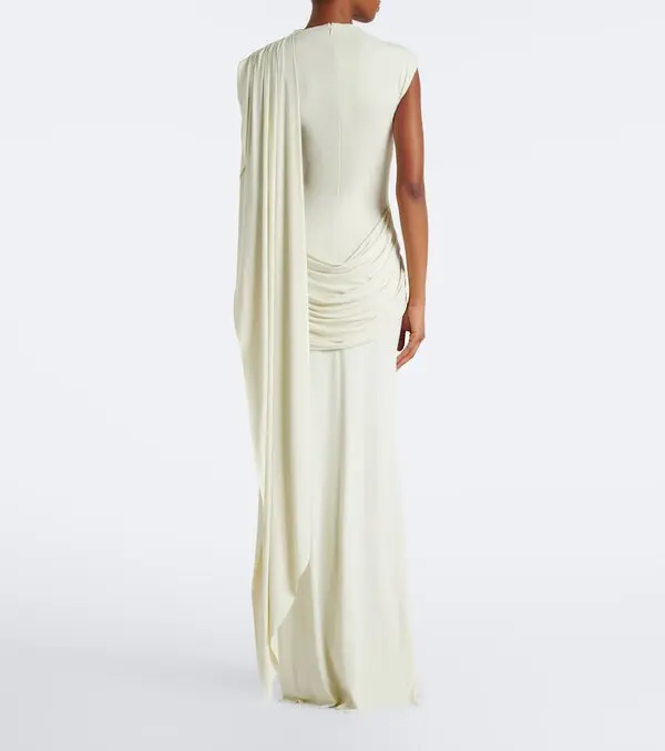 DE LA VALI Draped Jersey Gown