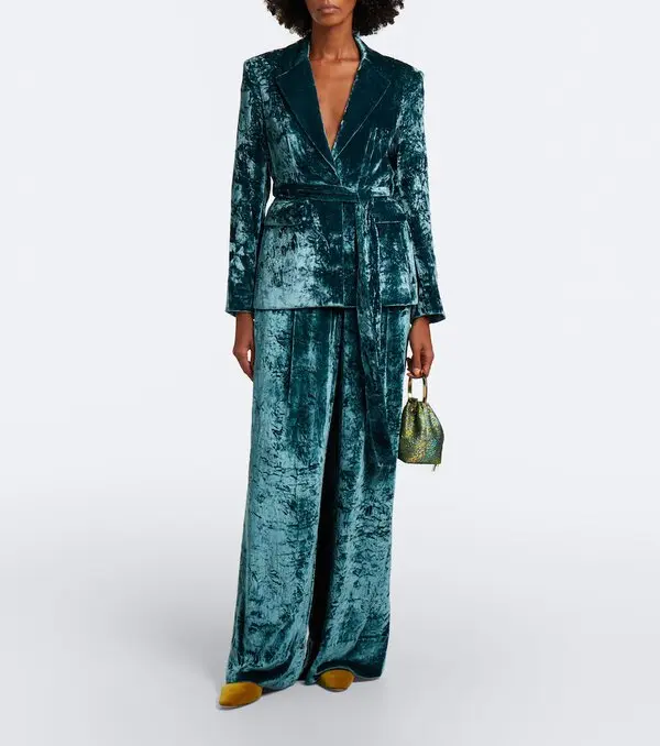 Ulla Johnson Ellery Belted Velvet Blazer