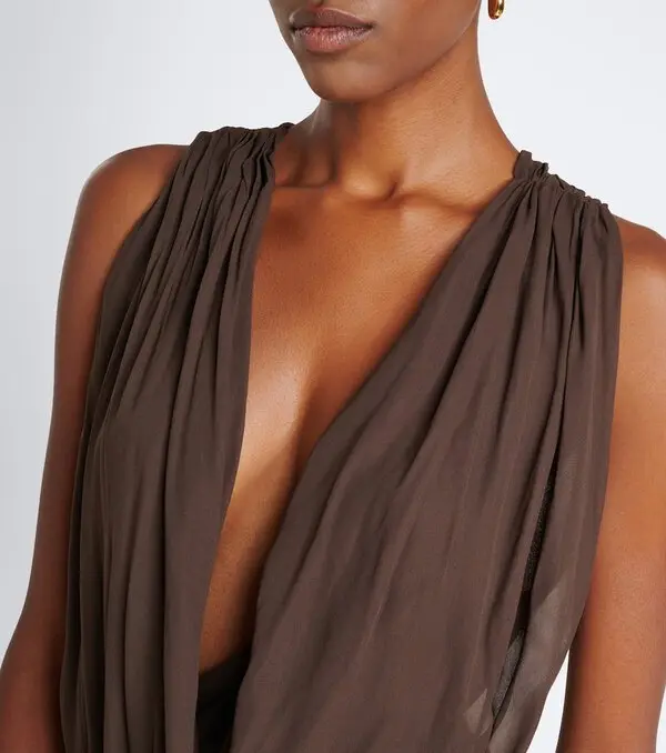 DE LA VALI Isolde Draped Goergette Top