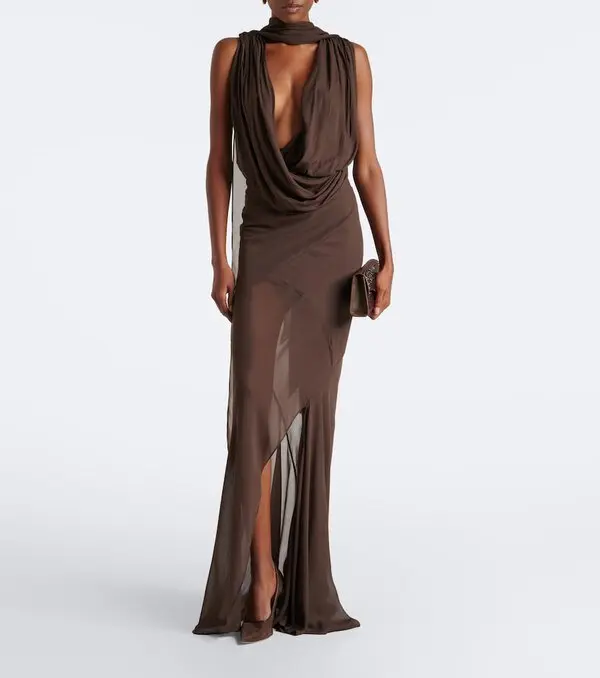 DE LA VALI Isolde Draped Goergette Top