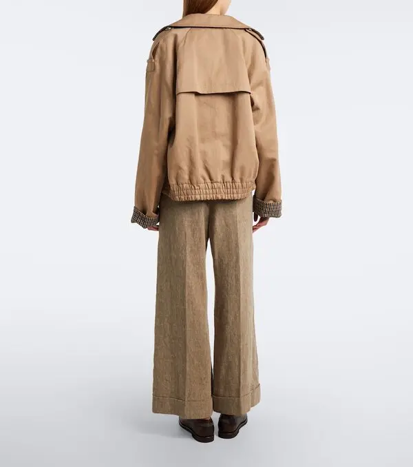 Brunello Cucinelli Monili Linen Wide-leg Pants - Brown