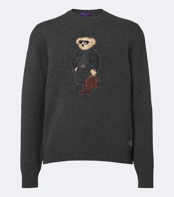 Ralph Lauren Purple Label Polo Bear Embroidered Sweater