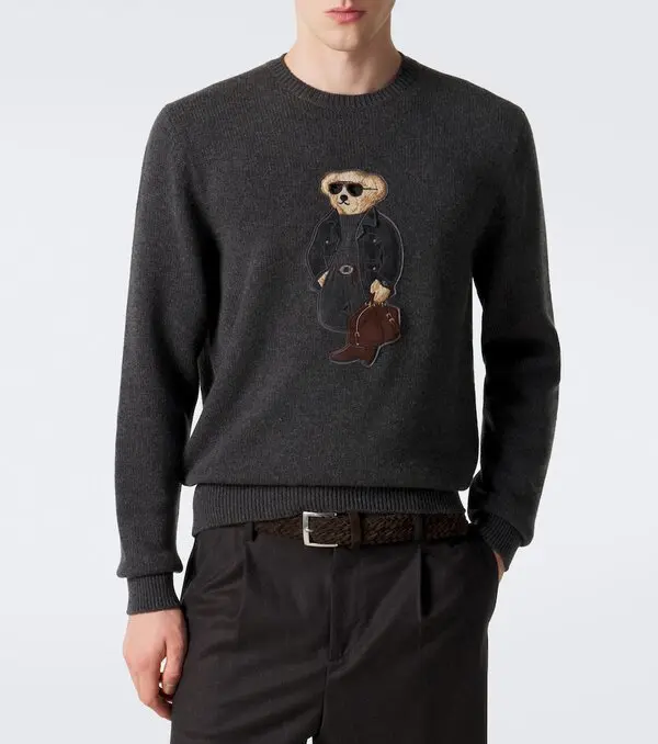 Ralph Lauren Purple Label Polo Bear Embroidered Sweater