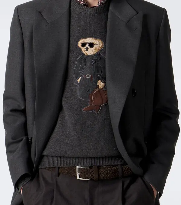 Ralph Lauren Purple Label Polo Bear Embroidered Sweater