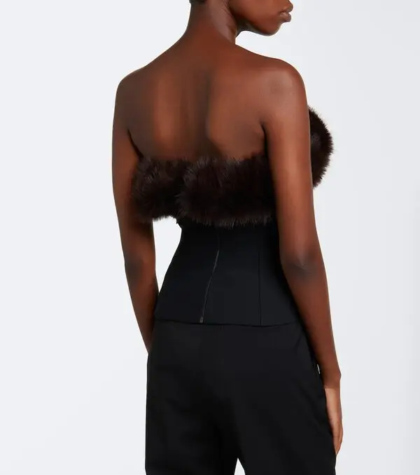 David Koma Wool-blend Corset Top