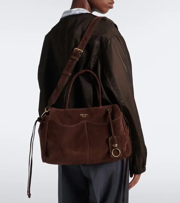 Prada Allusion Large Suede Tote Bag
