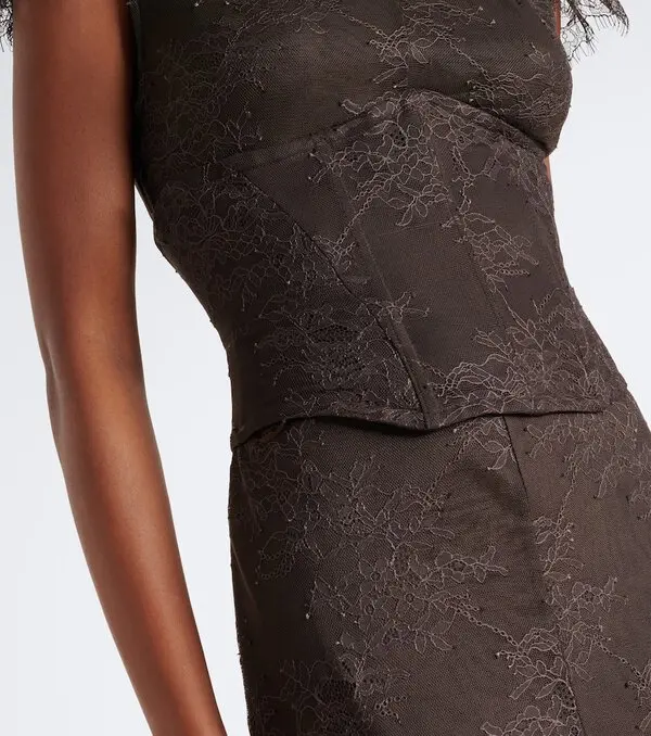 DE LA VALI Zephyra Lace And Tulle Gown