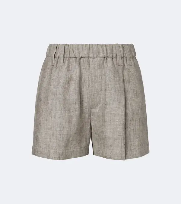 Brunello Cucinelli Monili Linen Shorts - Grey
