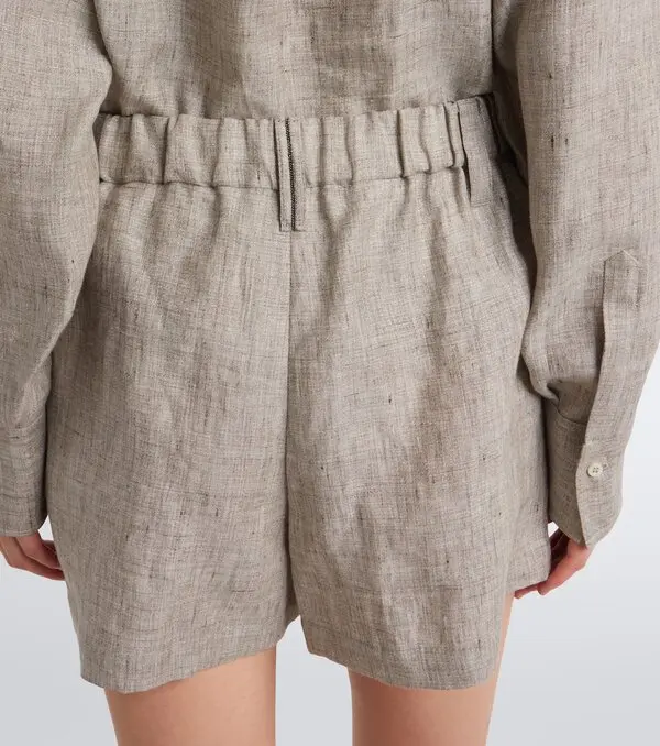 Brunello Cucinelli Monili Linen Shorts