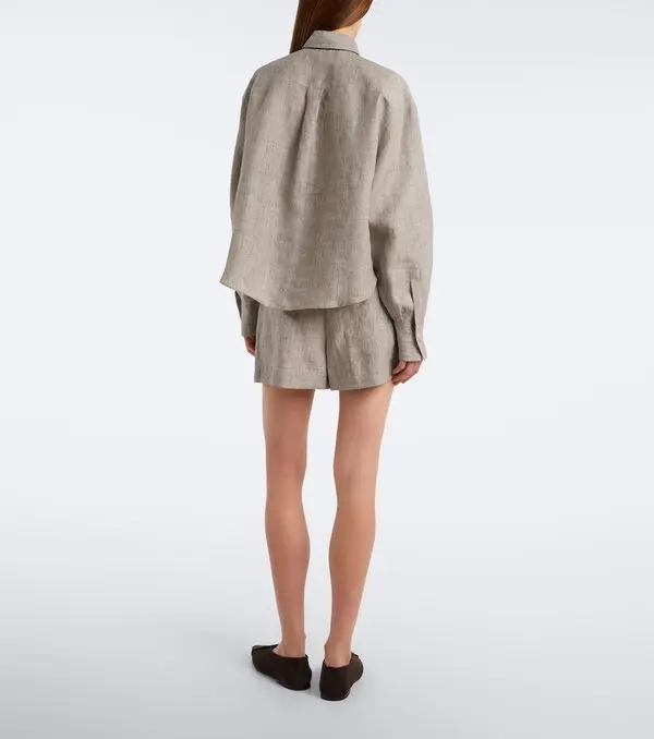 Brunello Cucinelli Monili Linen Shorts
