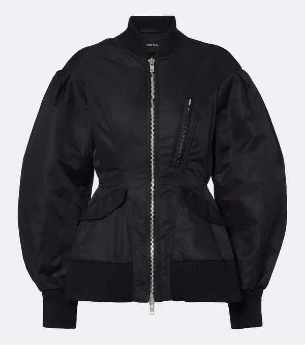 Simone Rocha Padded Satin Bomber Jacket - Black