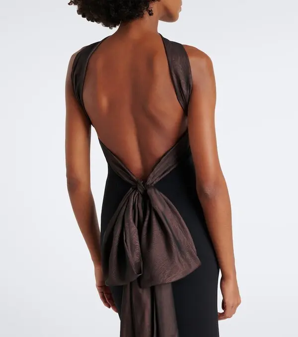 Retrofete Daufine Scarf-detail Open-back Gown
