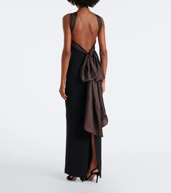 Retrofete Daufine Scarf-detail Open-back Gown