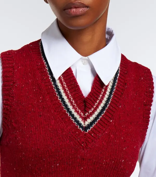Thom Browne Hector Intarsia Wool And Mohair Vest
