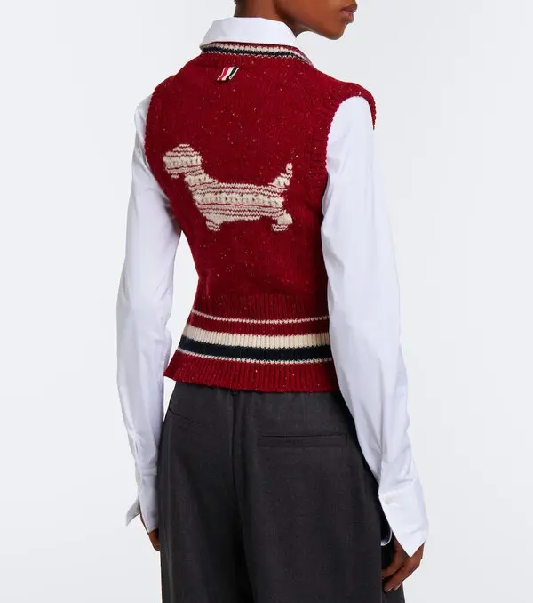 Thom Browne Hector Intarsia Wool And Mohair Vest